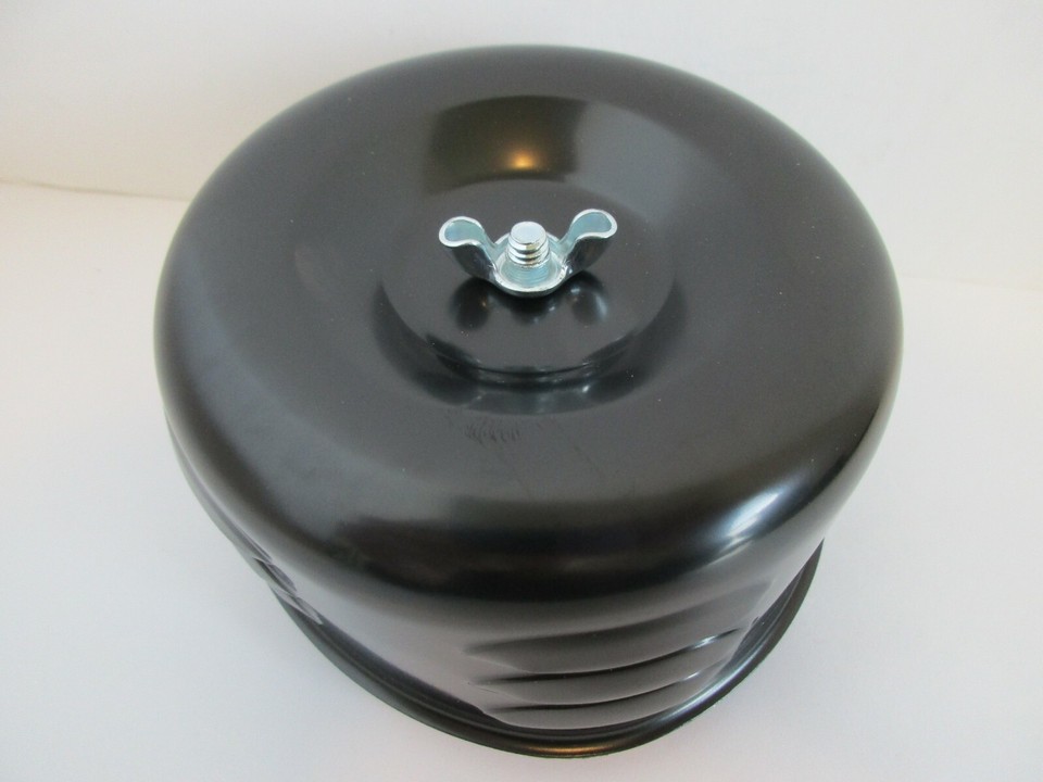 BLACK 4 5/8" Louvered Air Cleaner 1 or 2 BBL Fits Chevy Ford Hot Rod ...