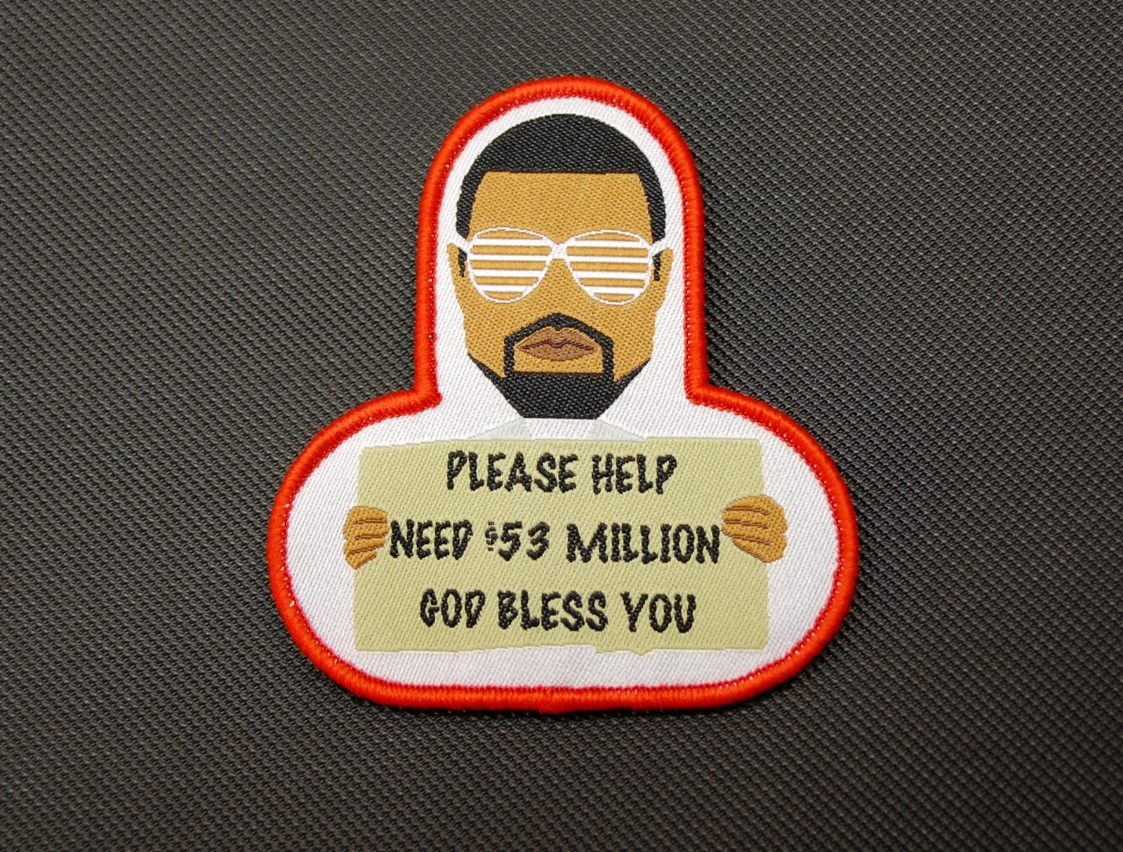 Kanye West Needs $$$ Morale Patch Yeezy God Bless You Hook & Loop | eBay