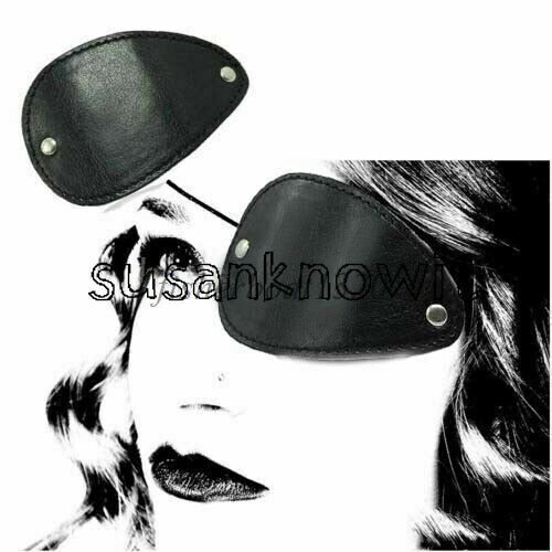 PU Leather Blindfold Pirate Roleplay Single Eye Patch Masquerade Slaver ...