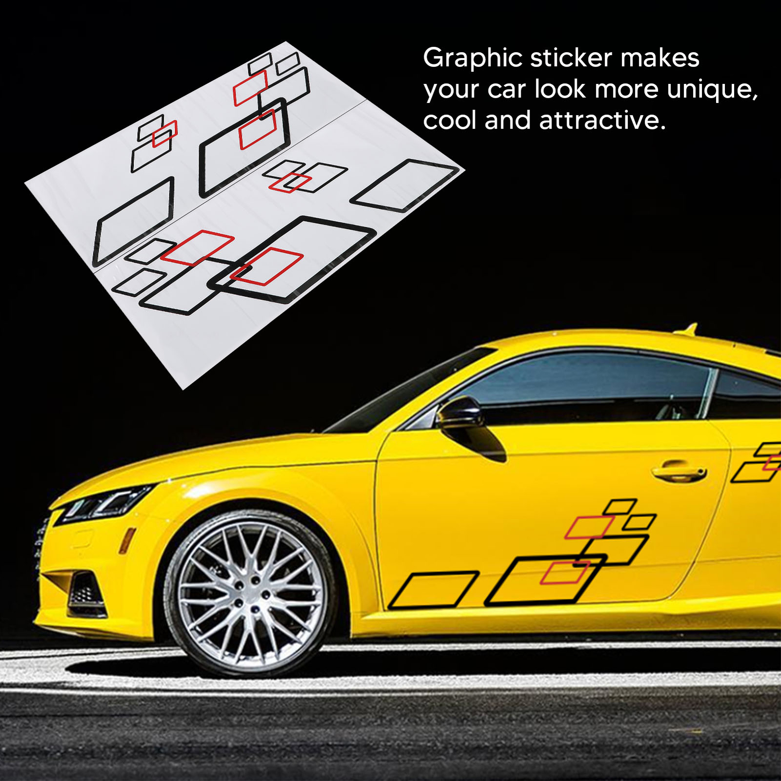 EMB 100x38cm Car Body Side Sticker PVC Decals DIY Sport Styling ...