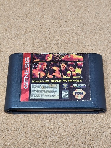 WWF Raw (Sega Genesis, 1994) Tested Working Pins Cleaned Retro WWE ...