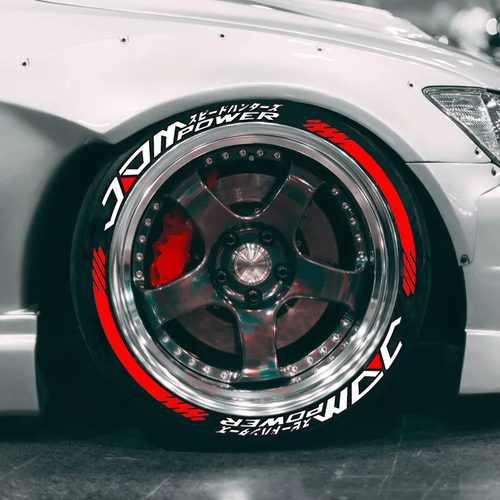 JDM Tire Lettering Sticker 1.25'' For 15''-24'' Wheels For 4 Tires ...