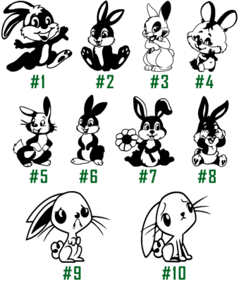 Bunny Rabbit Vinyl Decal Sticker Car Window Wall Laptop Pets Animals ...