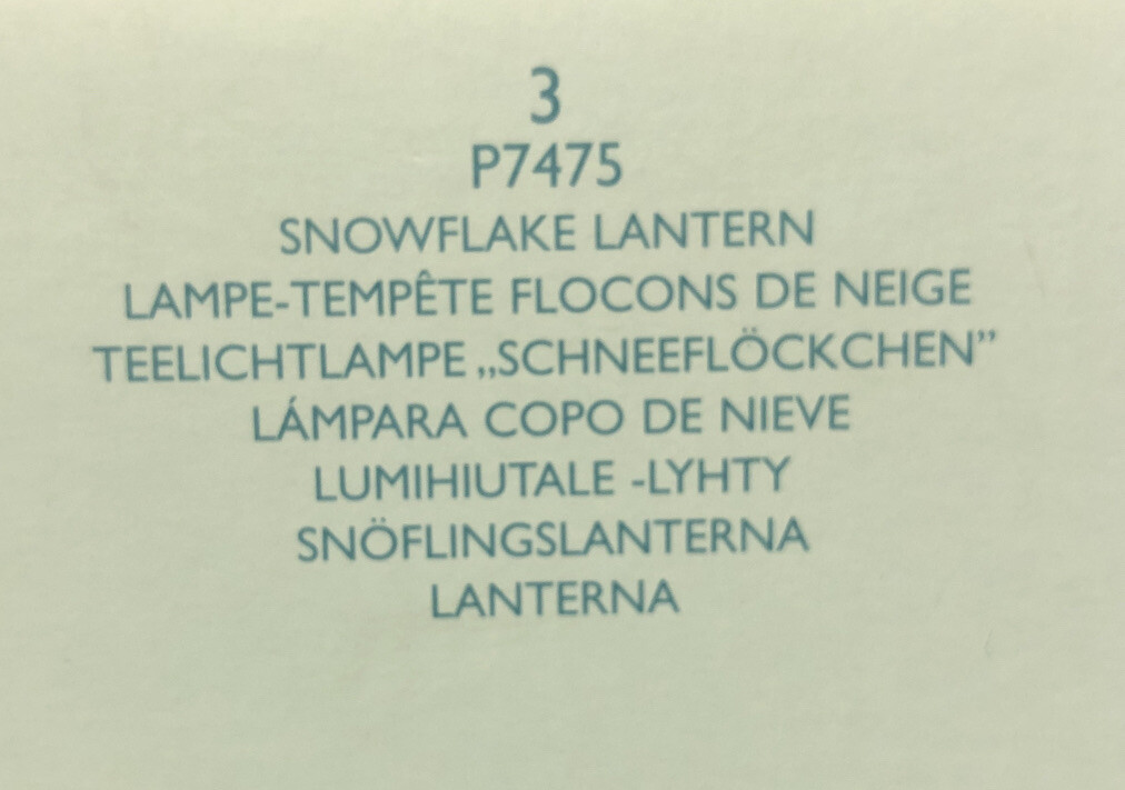 Set Of 3 Partylite Snowflake Lantern Glass Tea Light Holder P7475 | eBay
