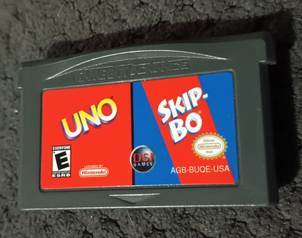 Uno / Skip-Bo Nintendo Gameboy Advance GBA Game Cartridge Only Tested ...