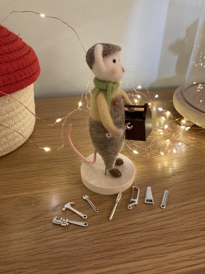 Handmade Needle Felted Mouse - DIY, Plumber, Carpenter etc, Holding A ...