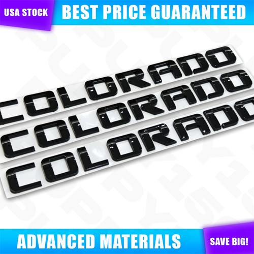 3PCS Black Emblem For Colorado Door Side Fender Tailgate Raised Letters ...