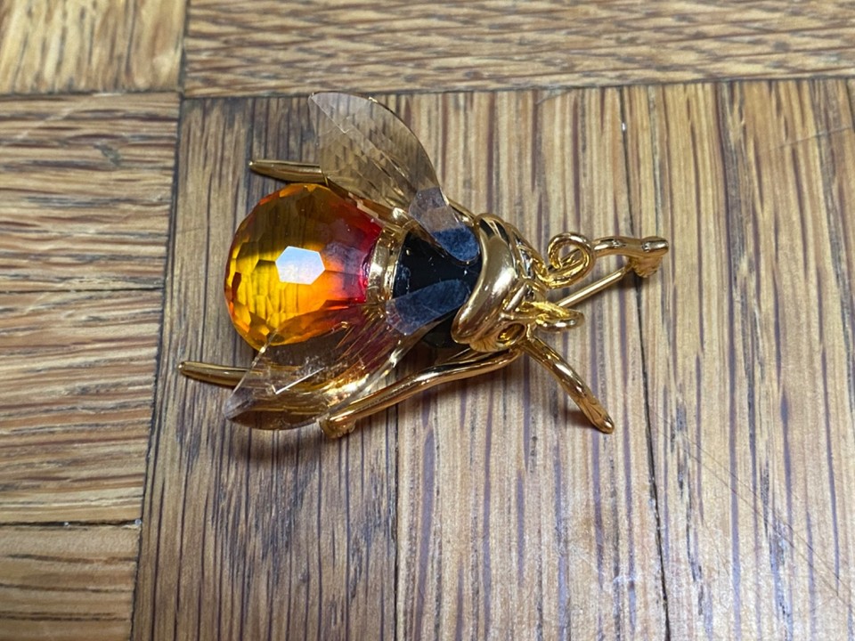 Swarovski Paradise Alipur Fire Opal Bee Brooch DS 925 Swan Logo Vintage ...