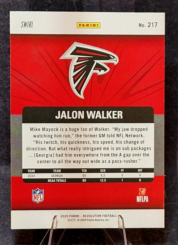2025 Panini Revolution Jalon Walker #217 Red Swirl (RC) Exclusive Debut ...