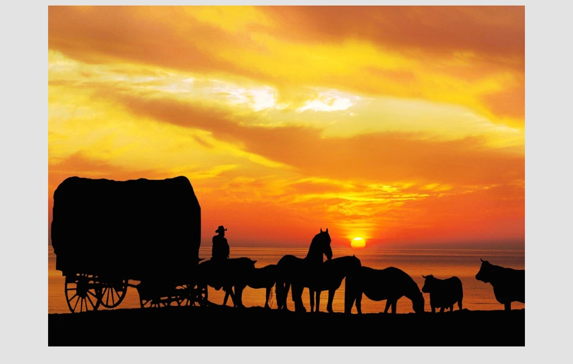 Wild West Cowboys Sunset