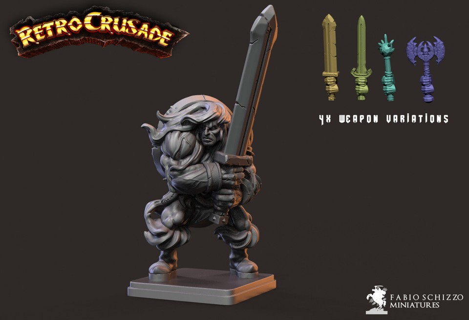 Print 3D Retro Crusade Barbarian Model 1 | eBay