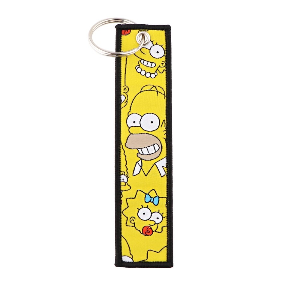 The Simpsons Homer Lisa Marge Yellow Embroidered Double Sided Key Tag ...