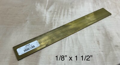 C360 Solid Brass Flat Bar 12" long 1/8" x 1.5" .125" plate mill stock ...
