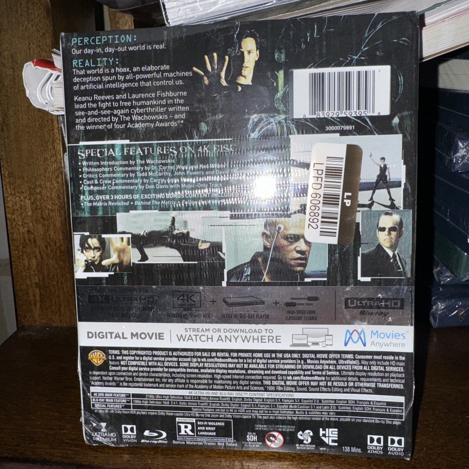 The Matrix 1999 (4K Ultra HD Blu Ray Expired Digital Worn Slipcover NEW ...