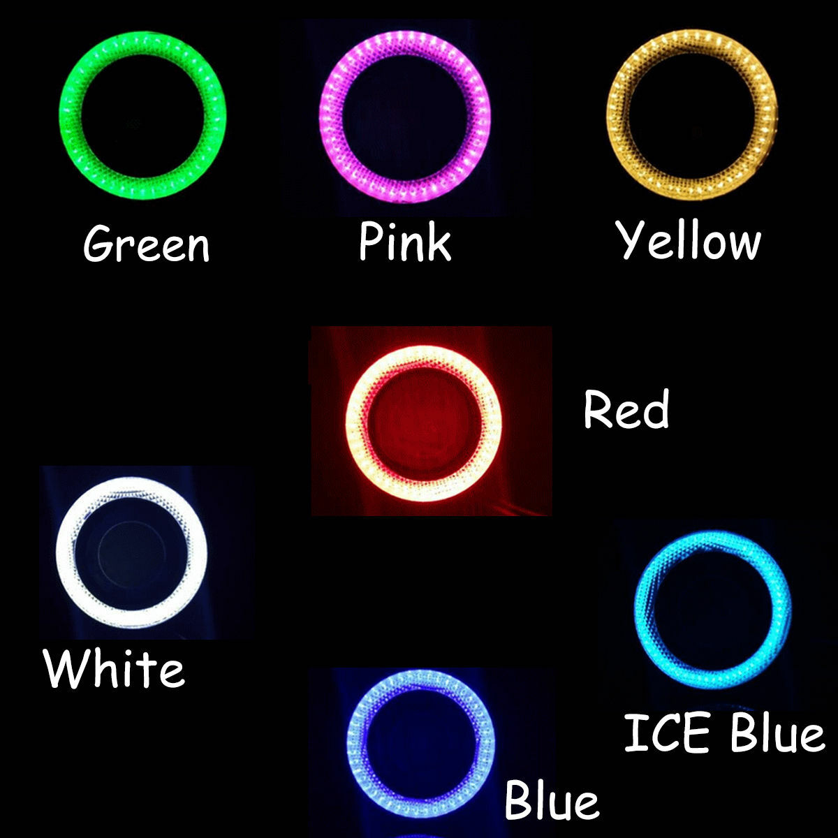 2X 2.5 inch Round Yellow LED Fog Lights 3200Lum with White Angel Eyes ...