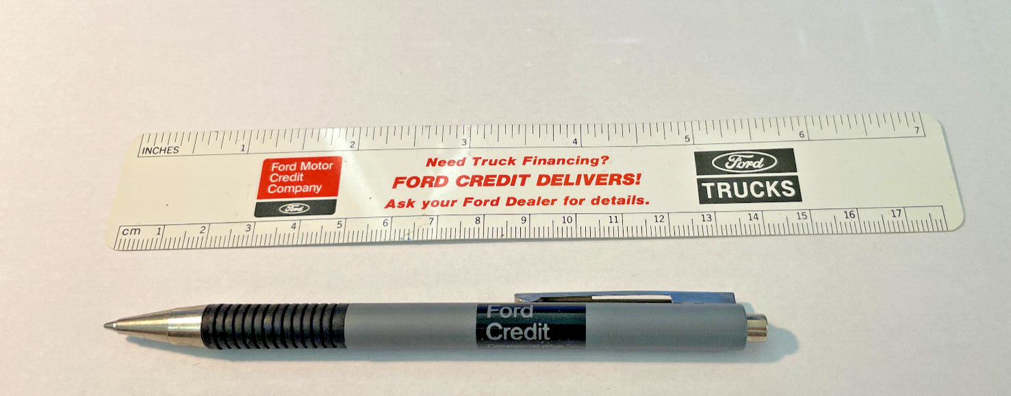 2 VTG FORD Trucks Credit Plastic Ruler Finesse Ball Point Pen | eBay