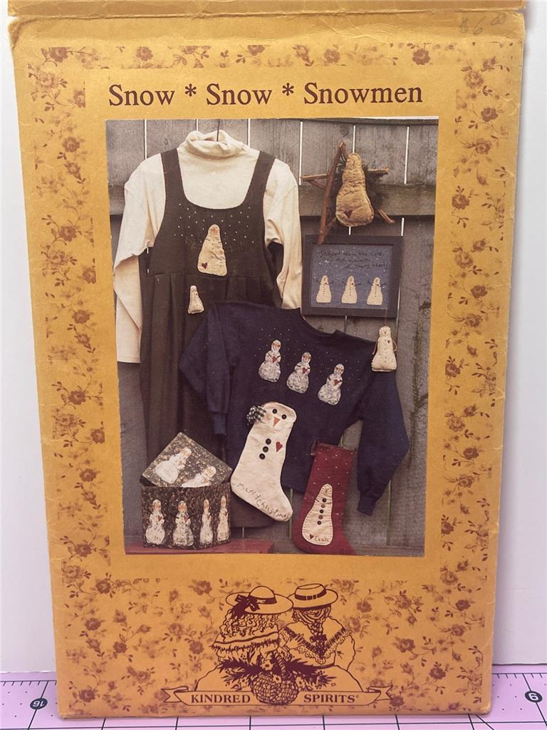 KINDRED SPIRITS Primitive Embroidery Patterns - SNOW SNOW SNOWMEN | eBay
