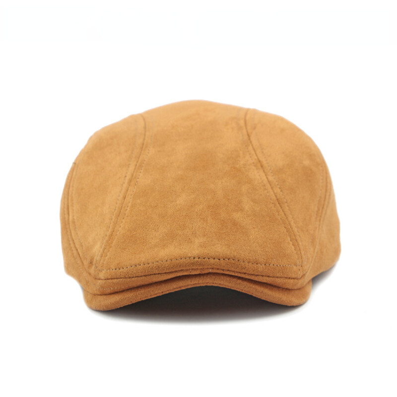 Men Retro Suede Newsboy Cap Casual Flat Painter Beret Cabbie Driving ...
