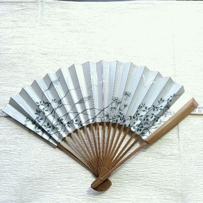 Japanese Paper Folding Fan - Sumi Ink Design, Pocket Size, Mint | eBay
