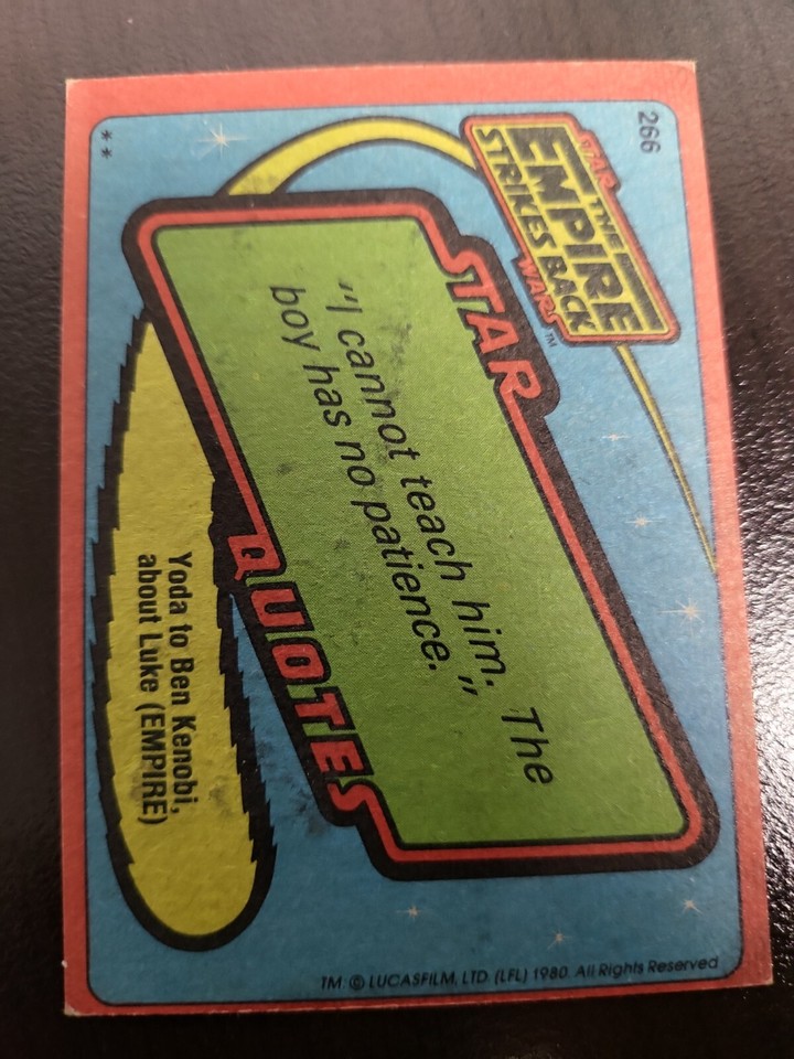 1980 Topps Empire Strikes Back ESB Han Solo card #266 | eBay