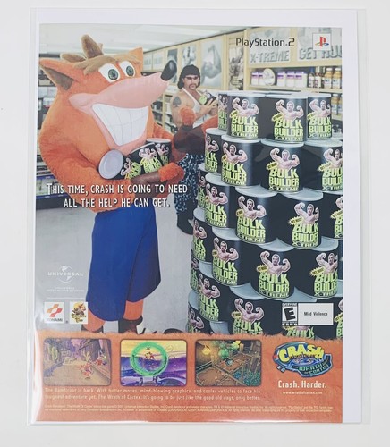 2001 Crash Bandicoot Wrath Playstation 2 PS2 Vintage Print Ad Poster ...
