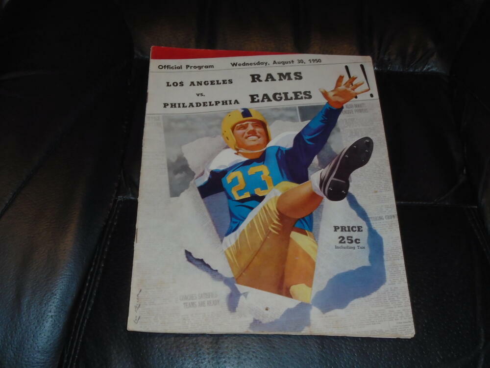 1950 EAGLES AT RAMS NFL FOOTBALL PROGRAM GLENN DAVIS ROOKIE EX | eBay