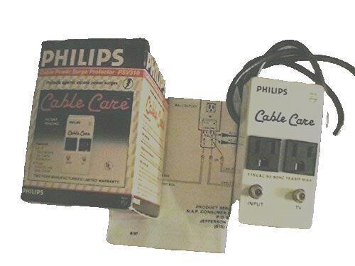 Vintage Philips Cable/Power Surge Protector Psv310 Cable Care | eBay
