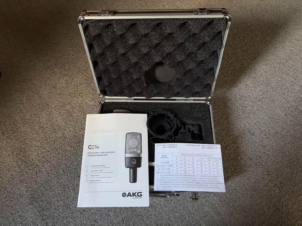 AKG C214 Wired Professional Condenser Microphone with Case USED | eBay