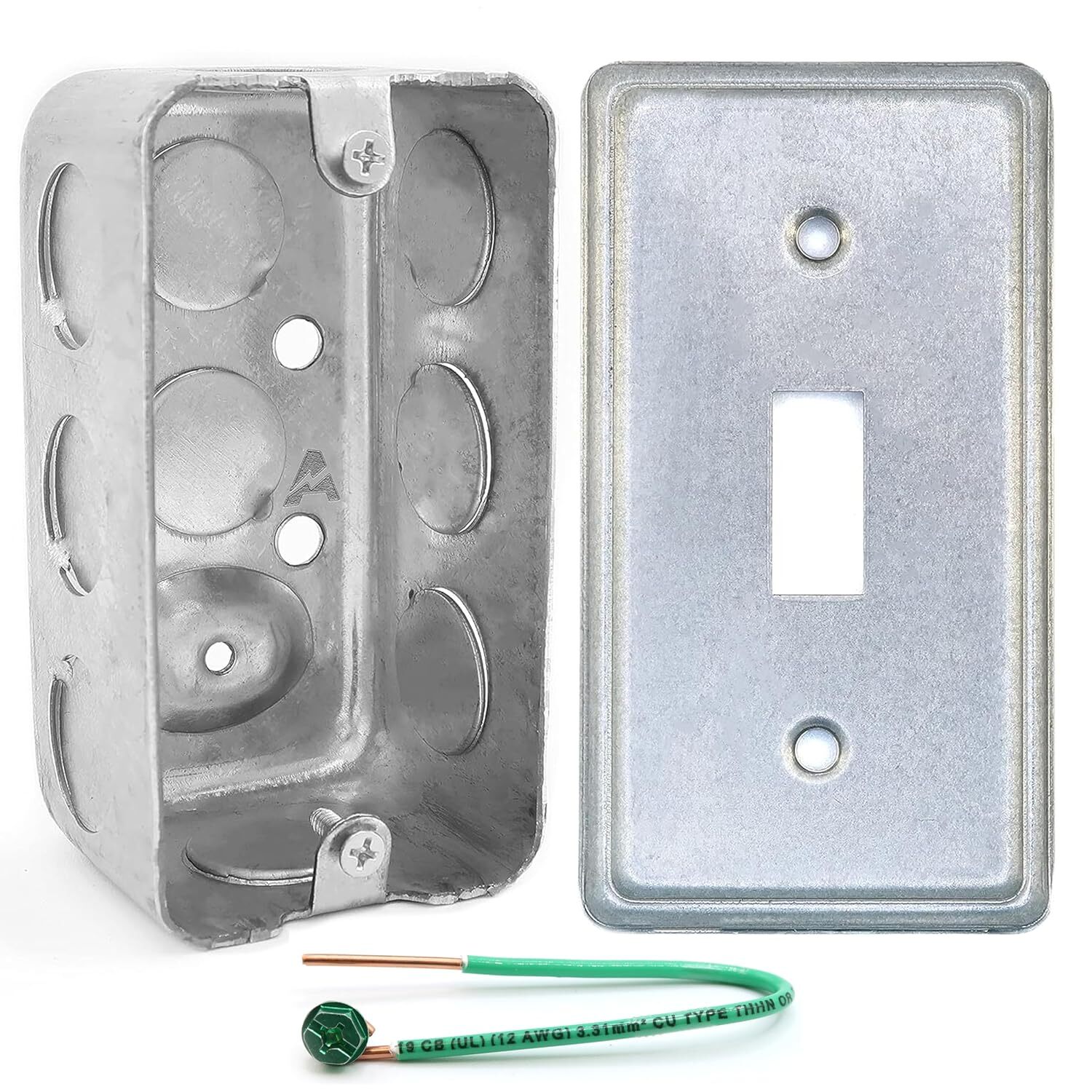 (Pack of Box and Cover) 4x2 Inch 4x2'' Handy Box, Toggle Switch Cover ...