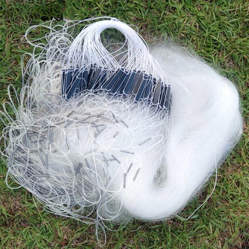 50M White Silk Fishing Gill Nets Monofilament Fishing Gear Accessories ...