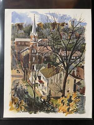 Earl Gross A.W.S 1974 “Galena Hillside" Watercolor Painting Art ...