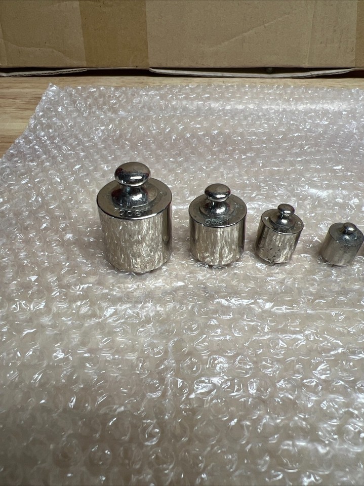 Vintage Laboratory Scale Weights Apothecary 7 Set 2g 5g 2-10g 20g 50g ...