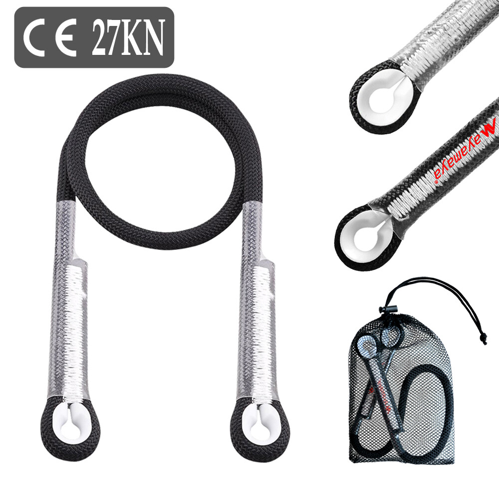 30KN Carabiner +10.5mm Prusik Cord Loop Rope Rock Climbing Lock ...