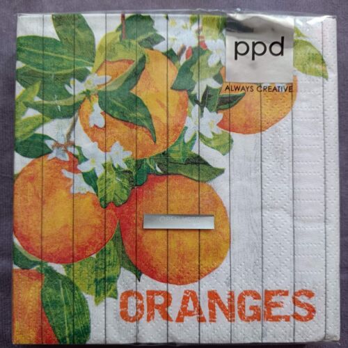 Paper Napkins Harvest Oranges Two Can Art 20-count 25cm Cocktail ...