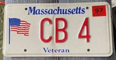 Massachusetts 1997 MILITARY VETERAN FLAG GRAPHIC License Plate CB 4 | eBay