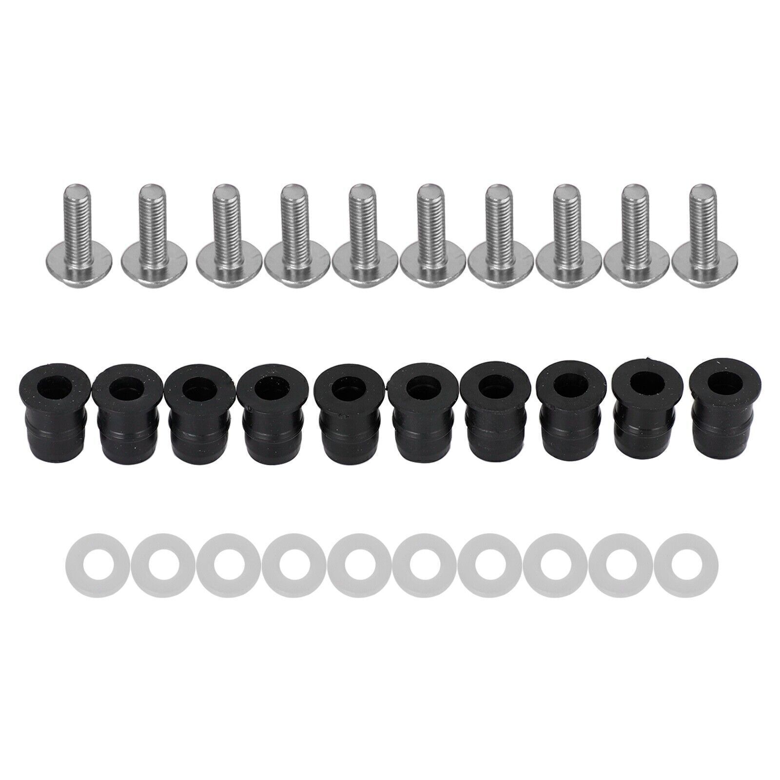 Fairing screws rubber dowels set of 10 silver M5 X 16MM motorcycle ...