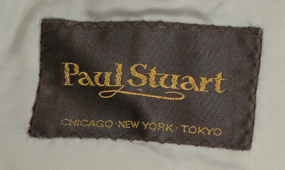 Men's 42 R Paul Stuart Hacking Gray Herringbone Windowpane 100% Wool ...