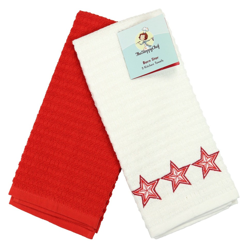 Decorative Kitchen Towel Set of 2 Embroidered 16 x 26 Cotton Dish ...