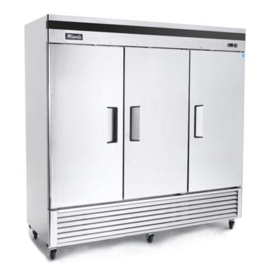 81" Reach-In Freezer Commercial 3 Solid Door Freezer Stainless steel 72 ...