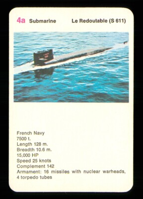 1 x info card – Submarine Le Redoutable (S 611) French Navy - R091 ...