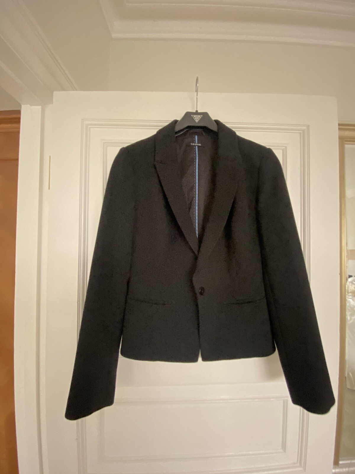 TM Lewin Black Business Formal Blazer Jacket UK8 - Gem