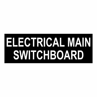 Electrical Main Switchboard Sign Plaque Switch Board Cupboard ...