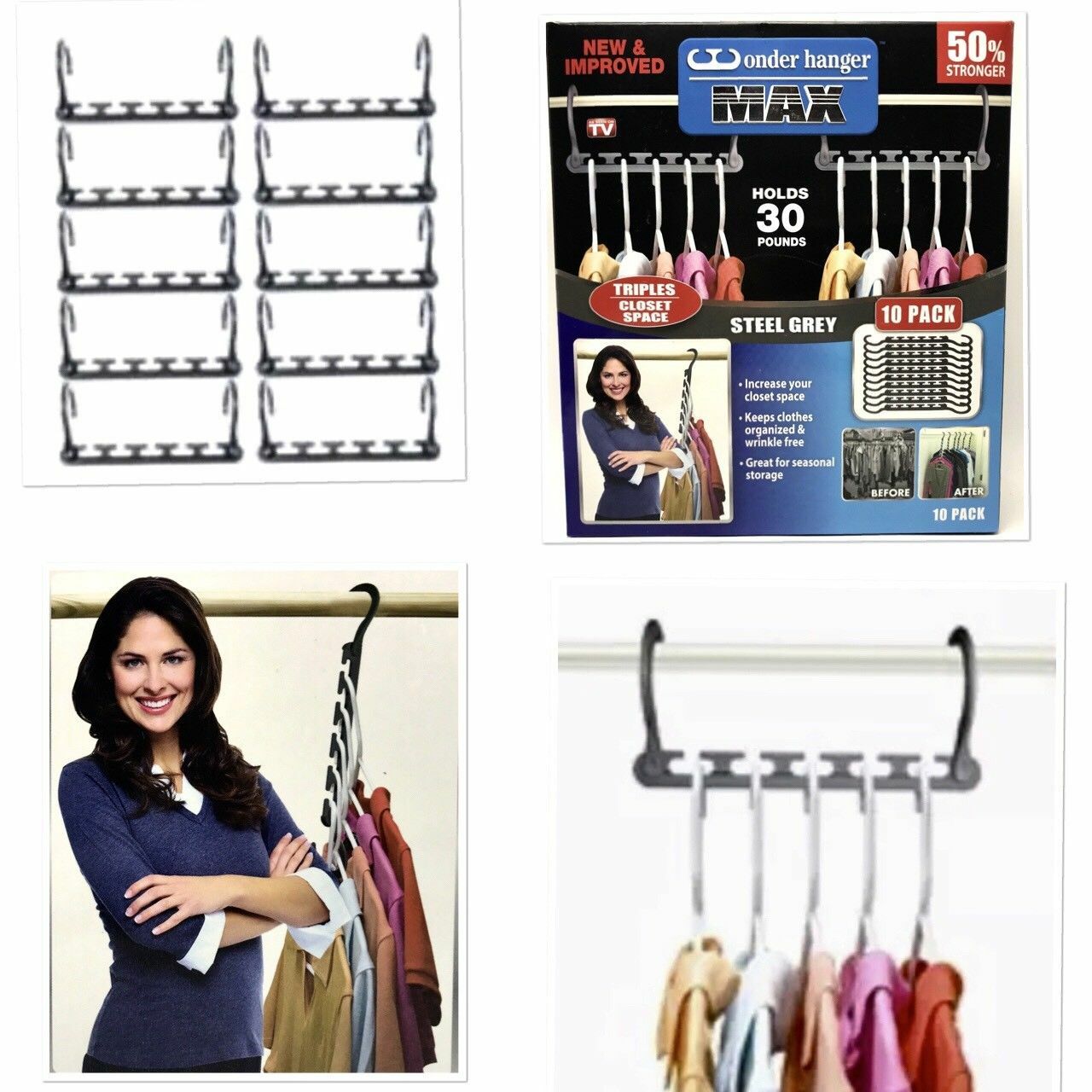 SPACE SAVING HANGERS MULTI FUNCTION CLOSET CLOTHES ORGANIZER MAGIC ...