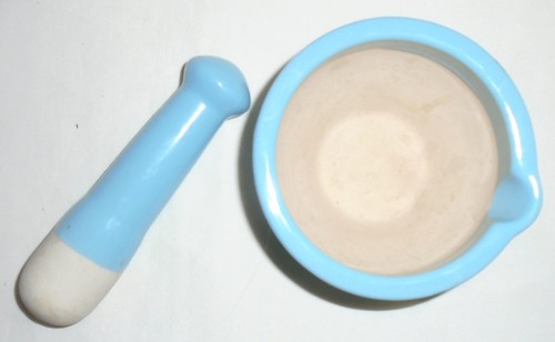 MORTAR &PESTLE : Blue POTTERY FROM WORLD MARKET | eBay