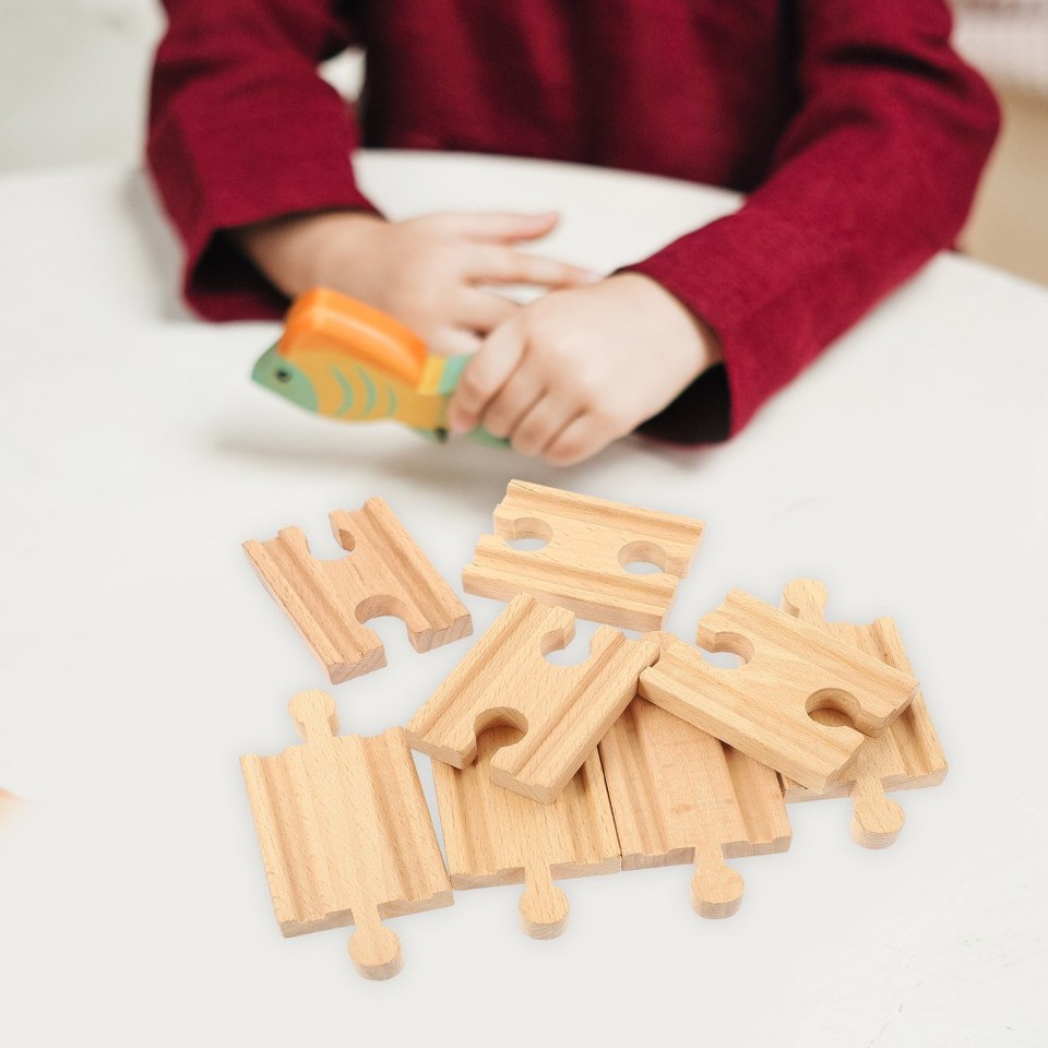 8pcs Wooden Train Track Blocks for Enhancing Logical Thinking Skills ...