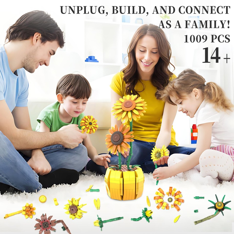 Van Gogh Sunflower Building Blocks Set for Adults, Sunflowers ...