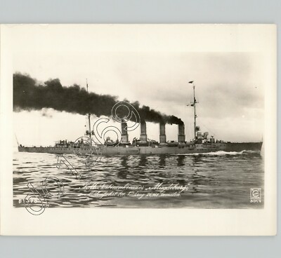 IMPERIAL GERMAN NAVY Battleship SMS MAGDEBURG Turbine Cruiser Vtg Press ...