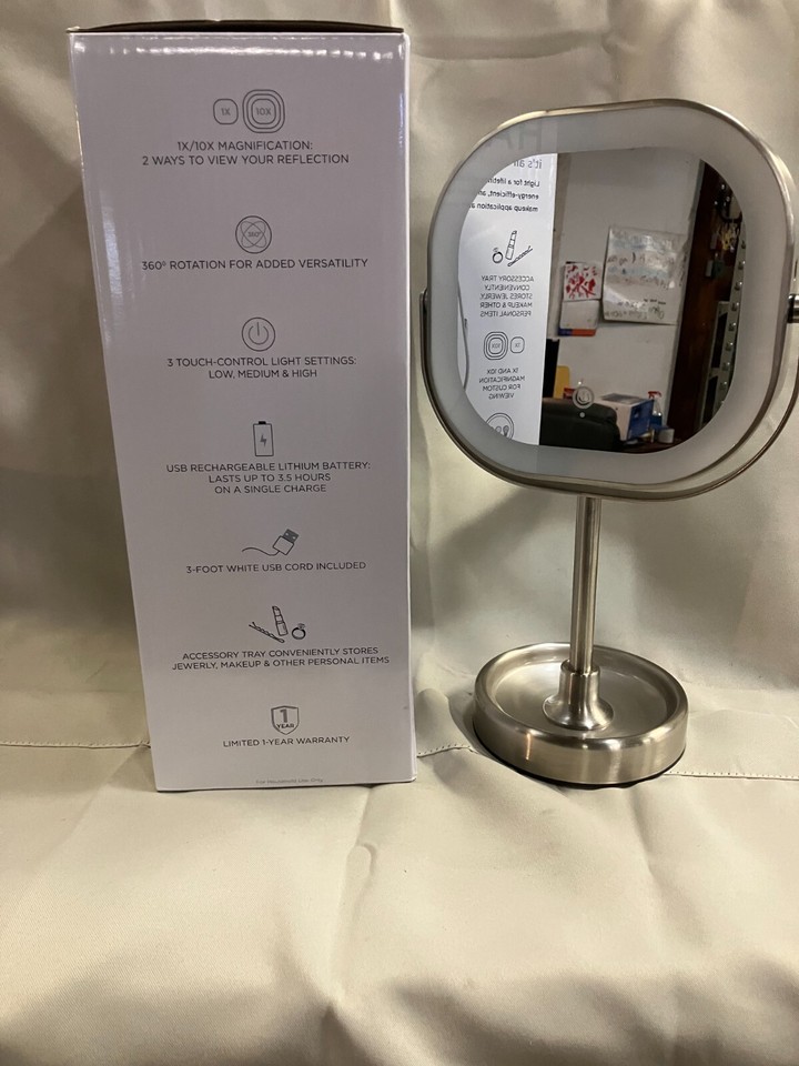 Conair HALO Double Sided LED,Lighted Tabletop Mirror, Magnification ...