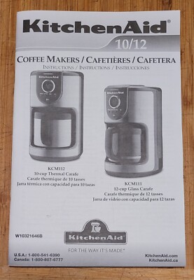 KitchenAid Coffee Maker KCM111 and KCM112 Manual Only Ships Quickly | eBay