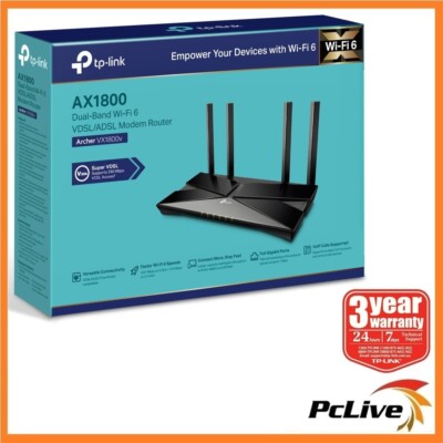 TP-Link Archer VX1800v AX1800 Dual Band Wi-Fi 6 VDSL ADSL Modem Router ...